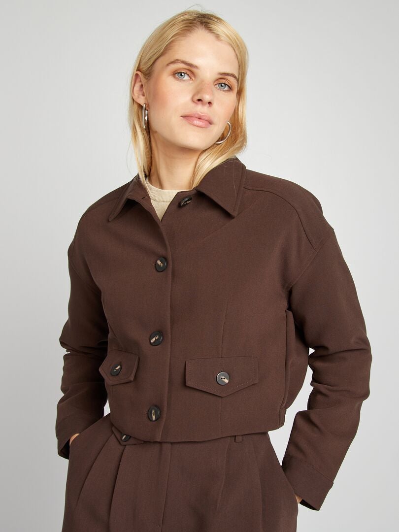 Chaqueta corta con botones - MARRON - Kiabi - 20.00€