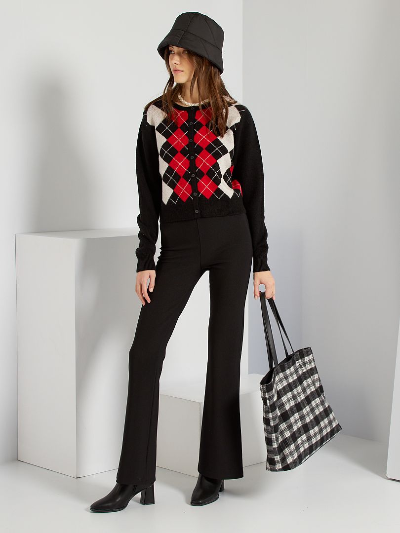 Chaqueta de punto con estampado de 'rombos' - Negro - Kiabi - 14.00€