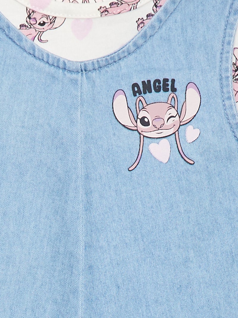 Conjunto de camiseta + peto vaquero 'Stitch' - ROSA - Bebé niña - 20.00 ...