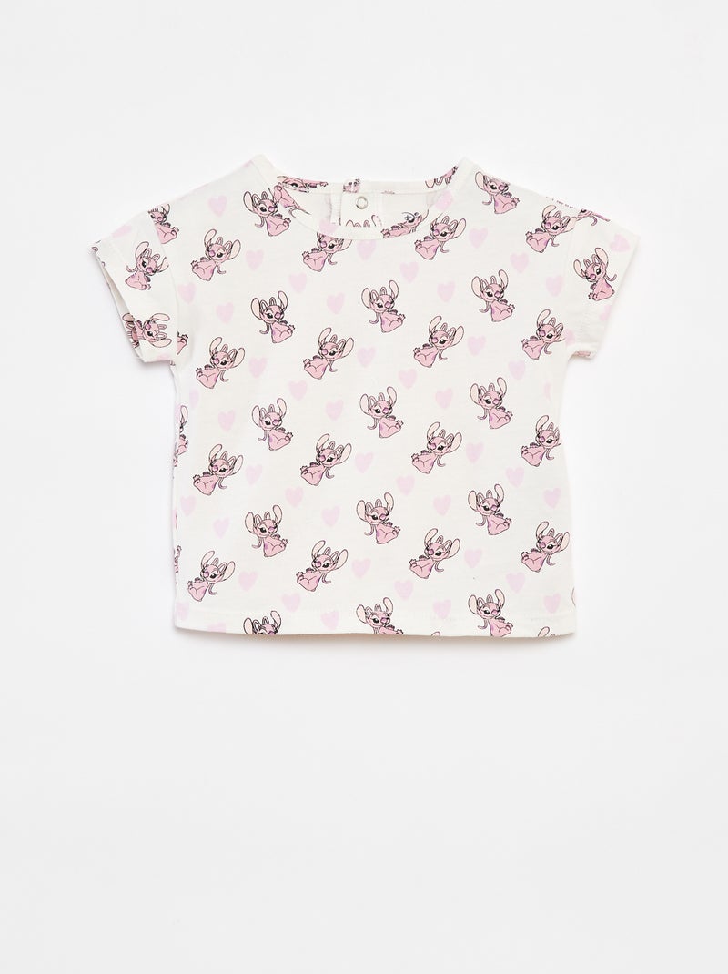 Conjunto de camiseta + peto vaquero 'Stitch' - ROSA - Bebé niña - 20.00 ...