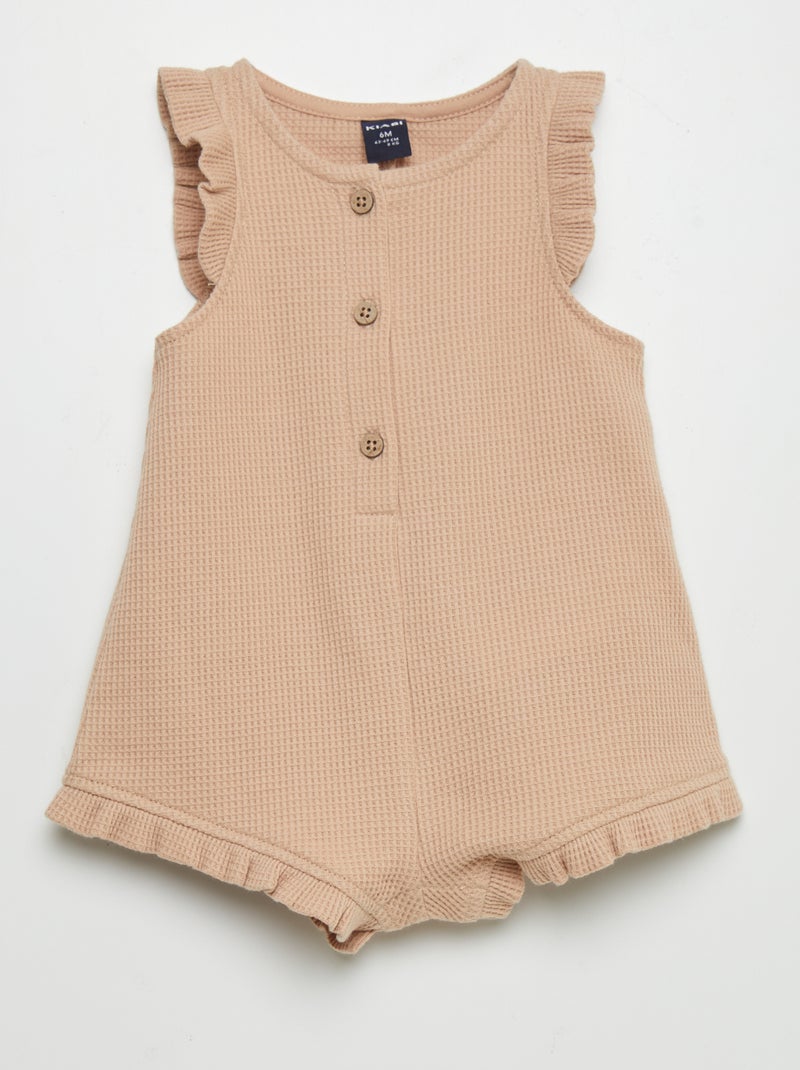 Conjunto de pelele + gorro bob nido de abeja - BEIGE - Kiabi - 15.00€
