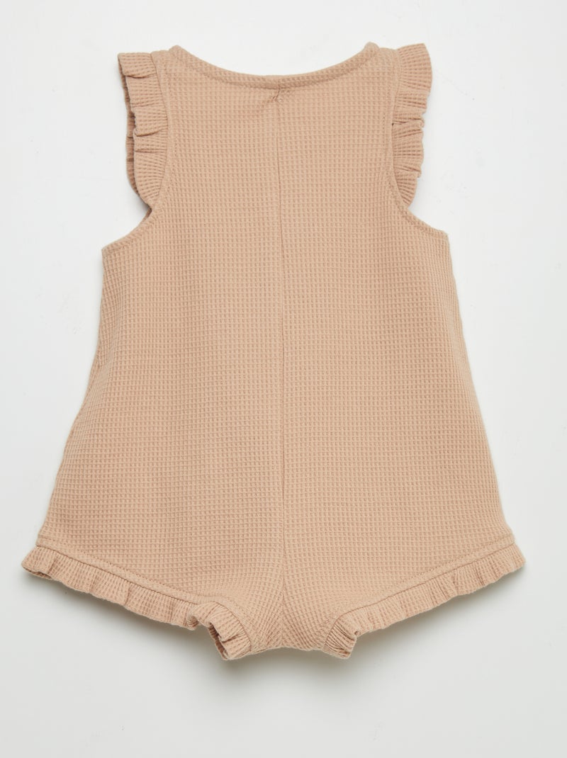 Conjunto de pelele + gorro bob nido de abeja - BEIGE - Kiabi - 15.00€