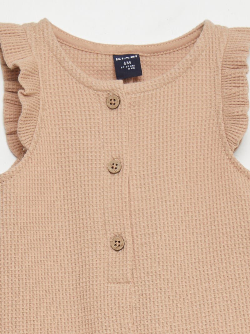Conjunto de pelele + gorro bob nido de abeja - BEIGE - Kiabi - 15.00€