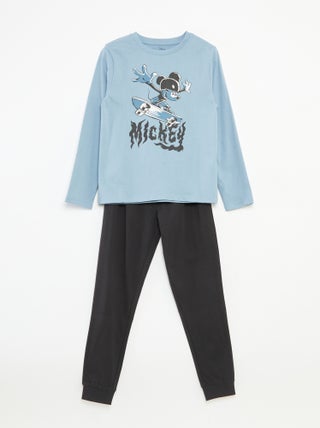 Pijama corto con camiseta + pantalón corto estampado - 2 piezas - AZUL - Niño - 12.00€ - Kiabi
