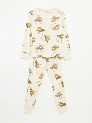Pijama corto tejido gofrado - 2 piezas - BEIGE - Niño - 9.00€ - Kiabi