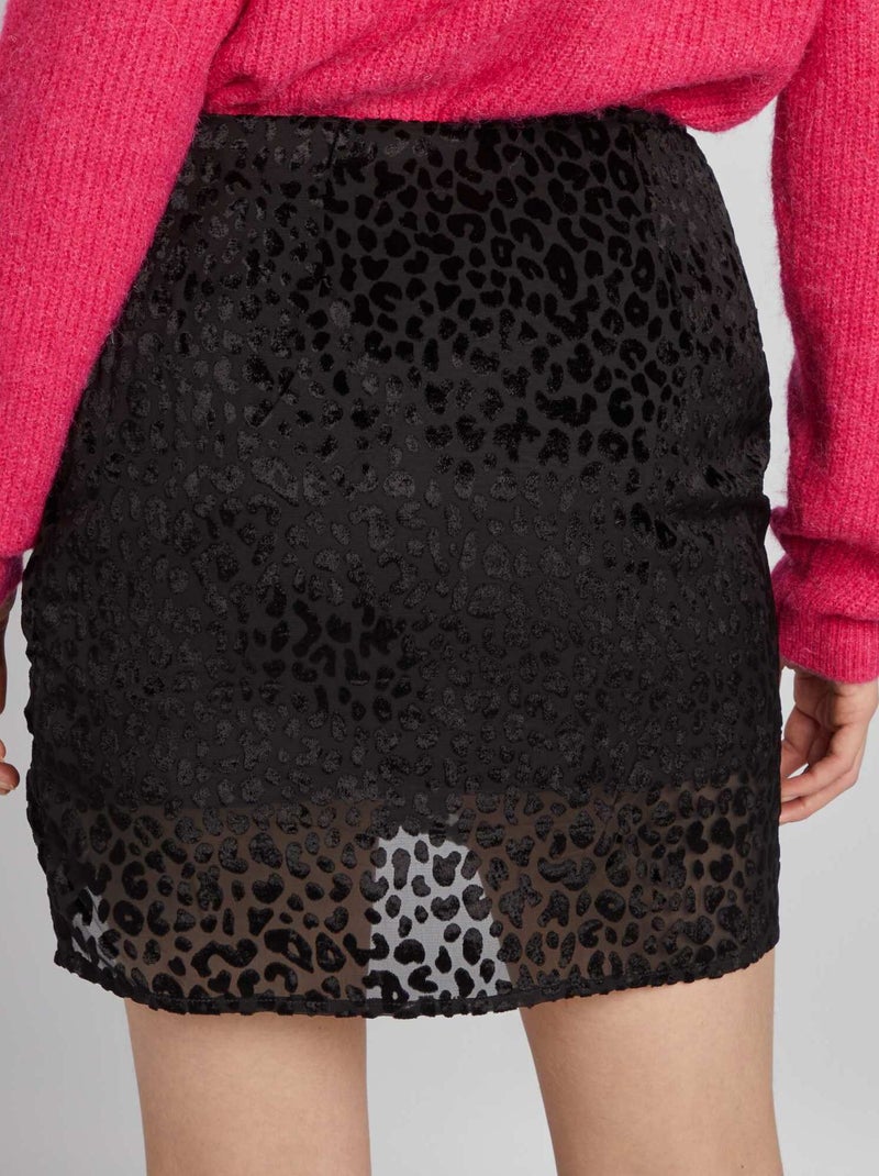 Falda de terciopelo - negro - Kiabi - 22.00€