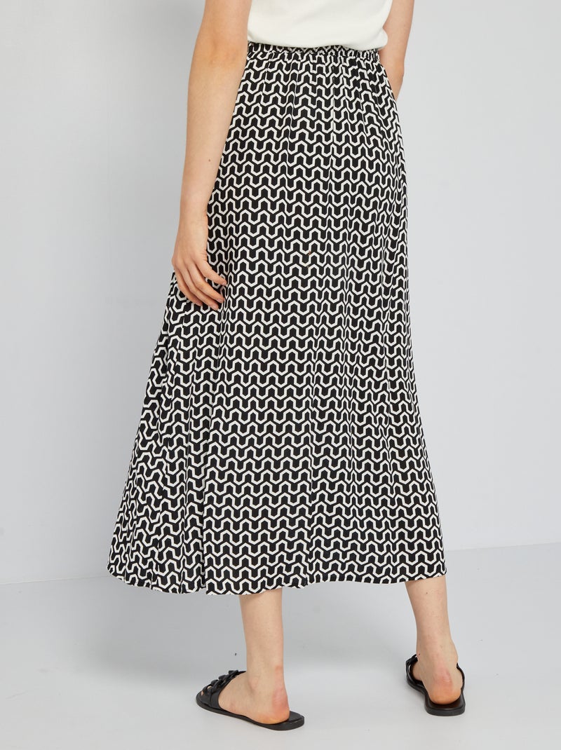 Falda evasé vaporosa y ligera - NEGRO - Mujer - 20.00€ - Kiabi