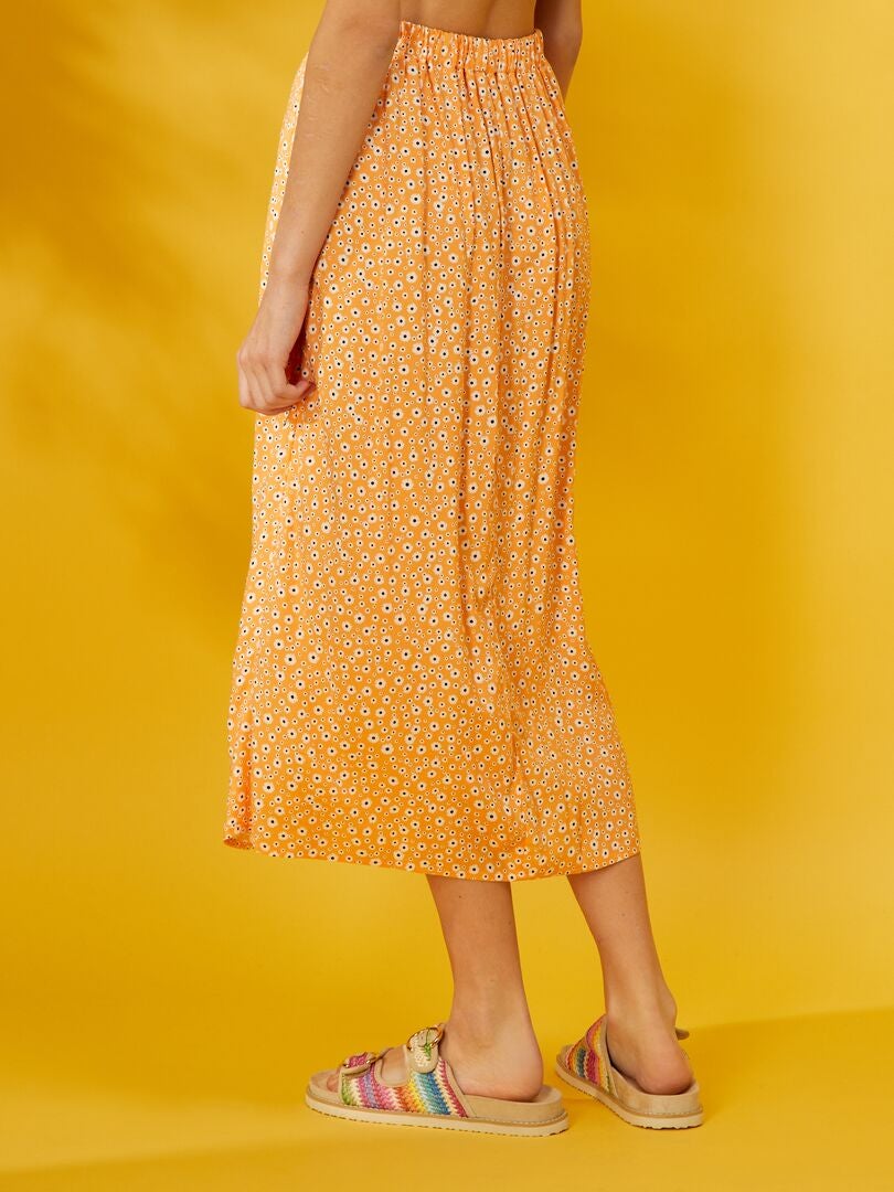 Falda larga con estampado de flores - NARANJA - Kiabi - 12.00€ Falda larga con estampado de flores - NARANJA - Kiabi - 12.00€