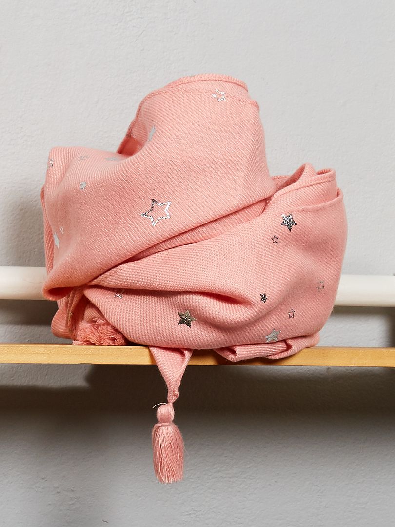 Fular vaporoso con estrellas plateadas - ROSA - Kiabi - 8.00€