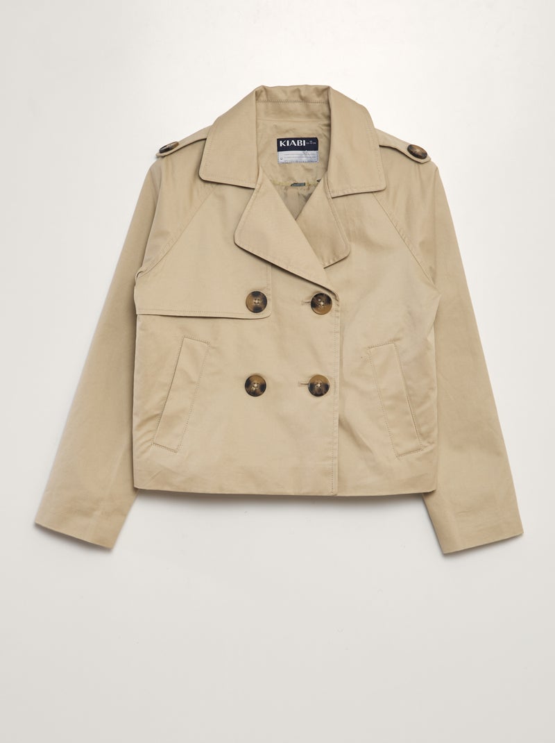 Gabardina corta de sarga - BEIGE - Kiabi - 18.00€