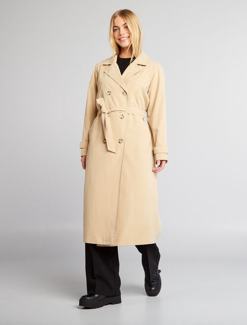 Gabardina beige mujer