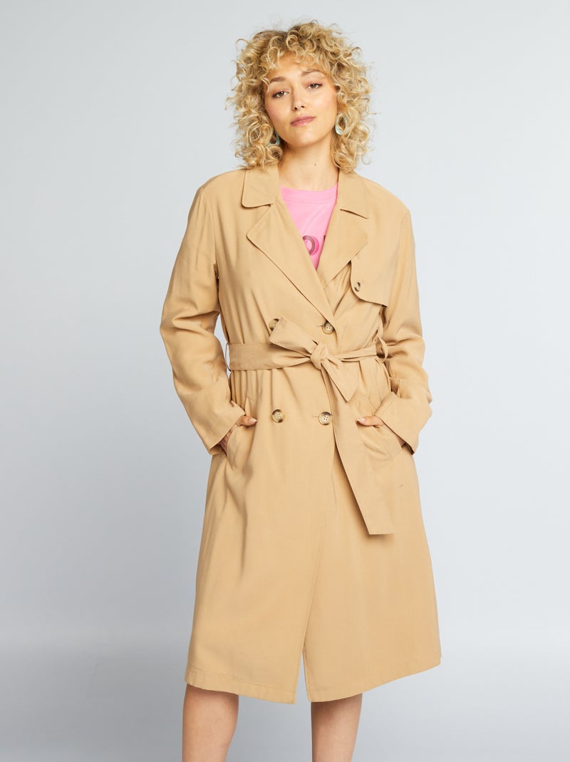 Gabardina vaporosa - BEIGE - Mujer - 35.00€ - Kiabi