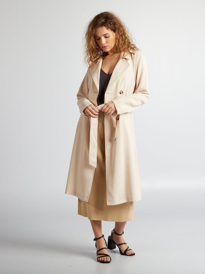 Gabardina vaporosa entallada - BEIGE - Kiabi - 35.00€