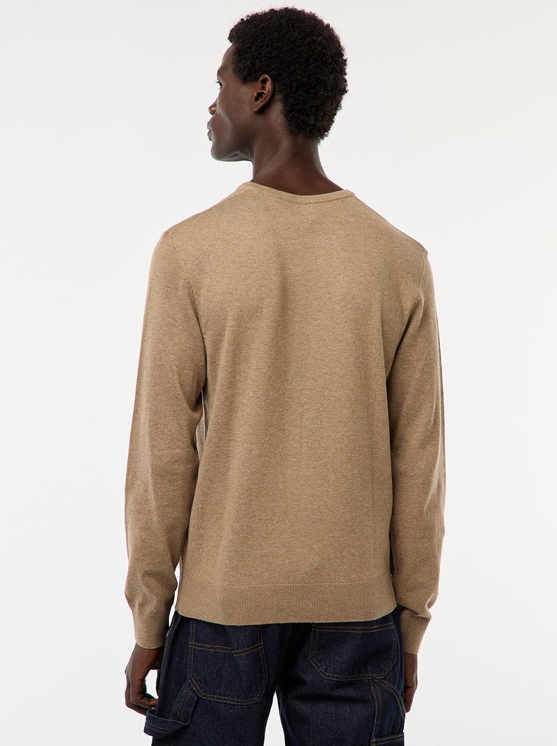Jersey básico de punto liso - Marron - Hombre - 12.00€ - Kiabi