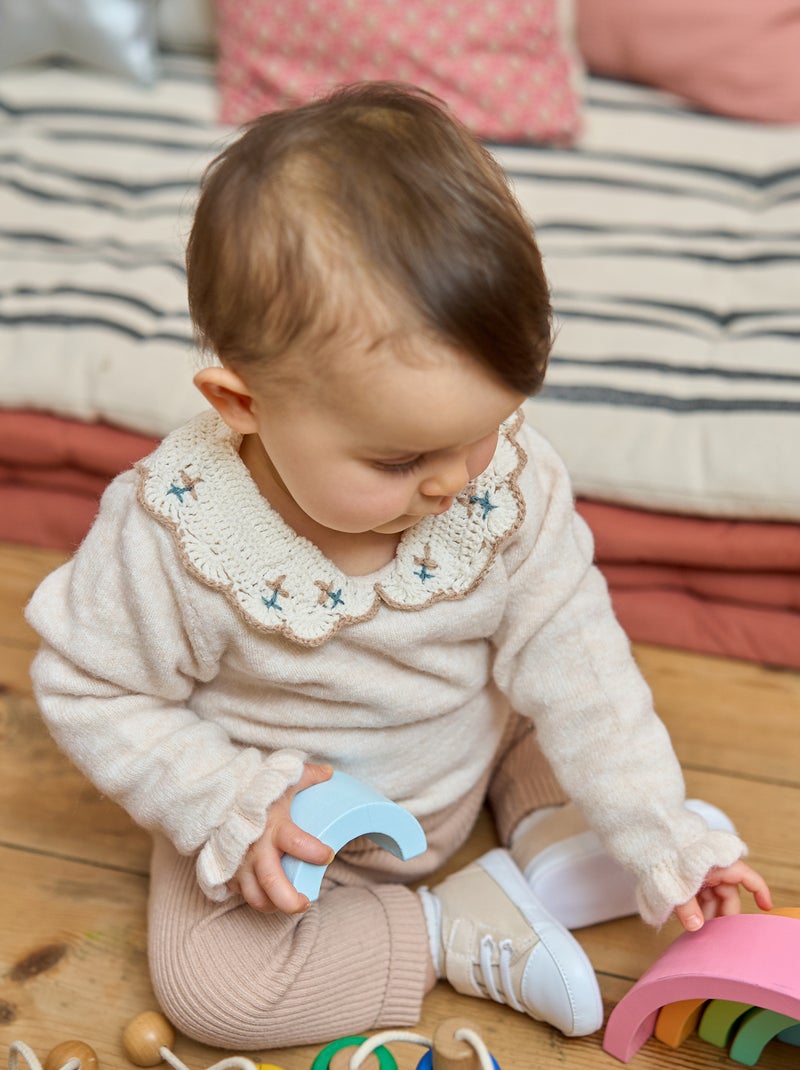 Jersey con cuello bebé - BEIGE - Bebé niña - 12.00€ - Kiabi