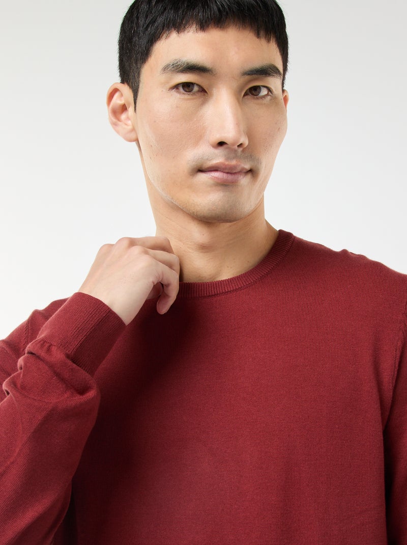 Jersey con cuello redondo - Rojo - Hombre - 12.00€ - Kiabi