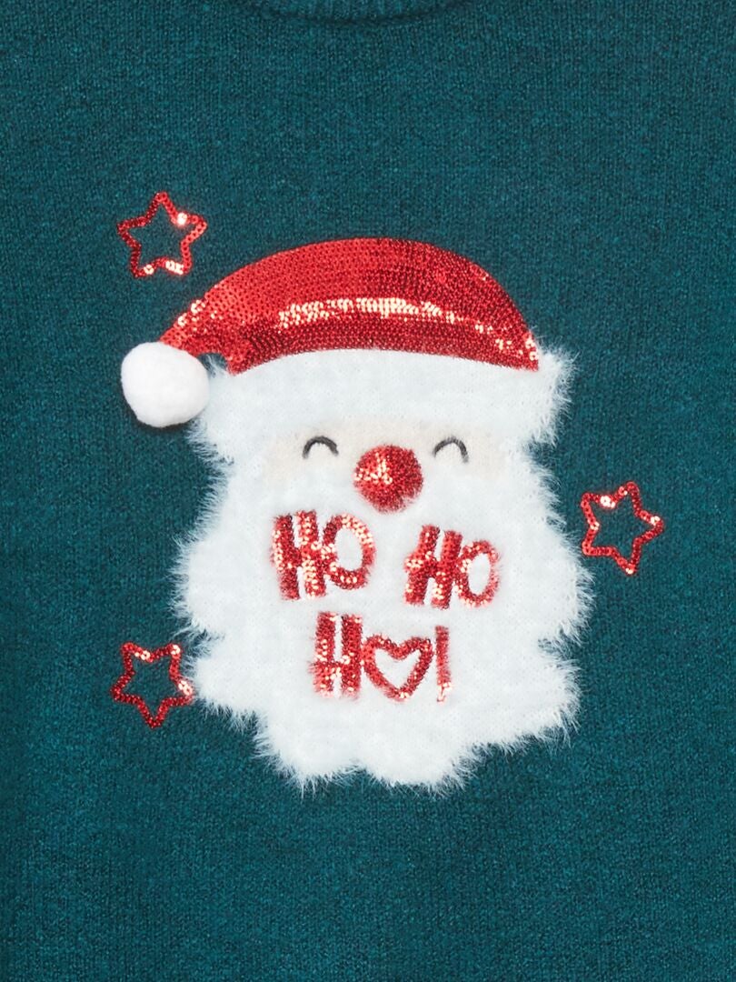 Jersey de Navidad con Papá Noel - VERDE - Kiabi - 14.00€