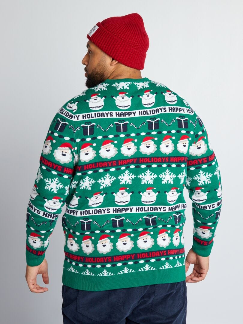 Jersey de Navidad con Papá Noel y regalos - VERDE - Kiabi - 20.00€