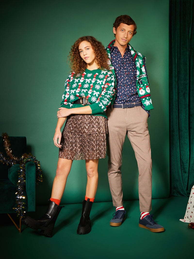 Jersey de Navidad estampado - VERDE - Kiabi - 15.00€