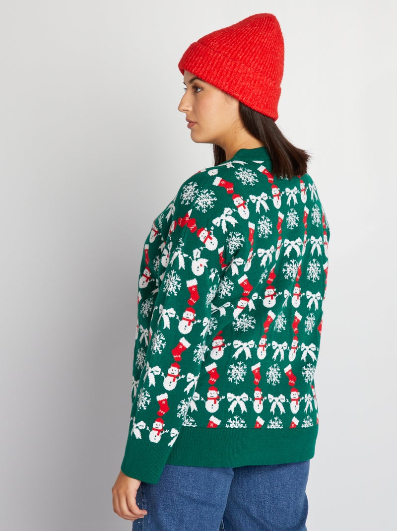 Jersey de Navidad estampado - VERDE - Tallas grandes - 17.00€ - Kiabi