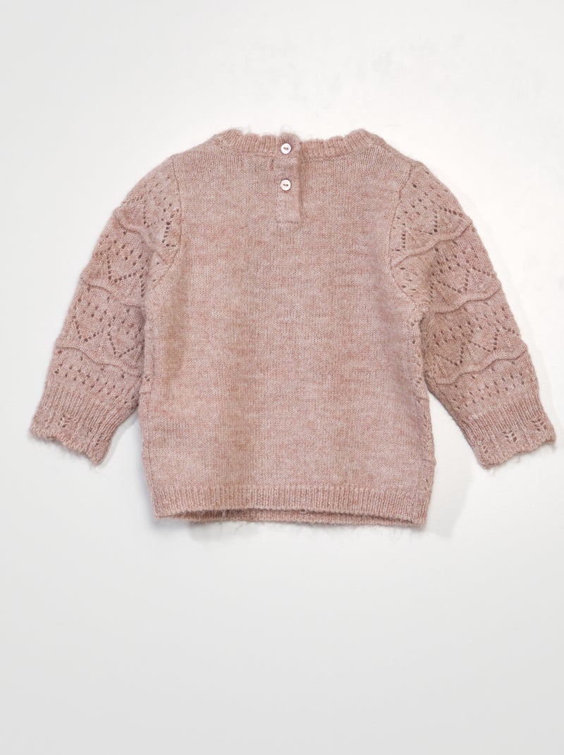 Jersey de punto calado - rosa - 12.00€ - Kiabi