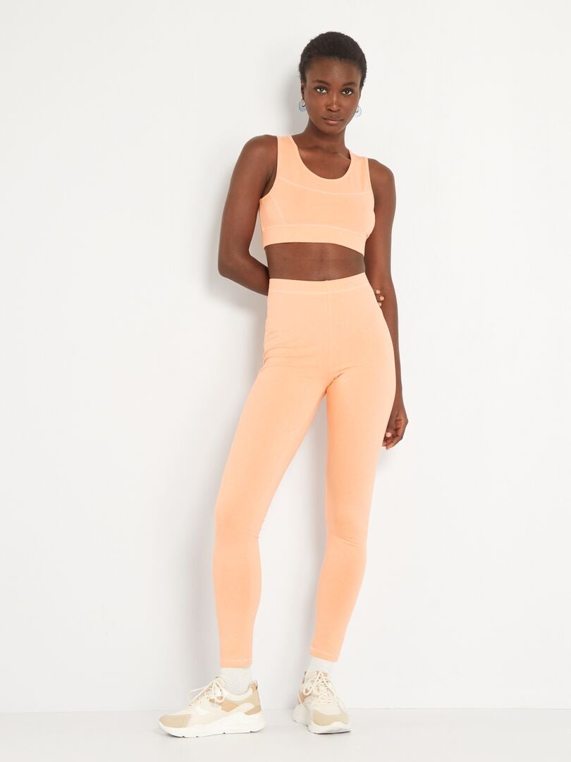 Legging de deporte liso - naranja - Kiabi - 15.00€