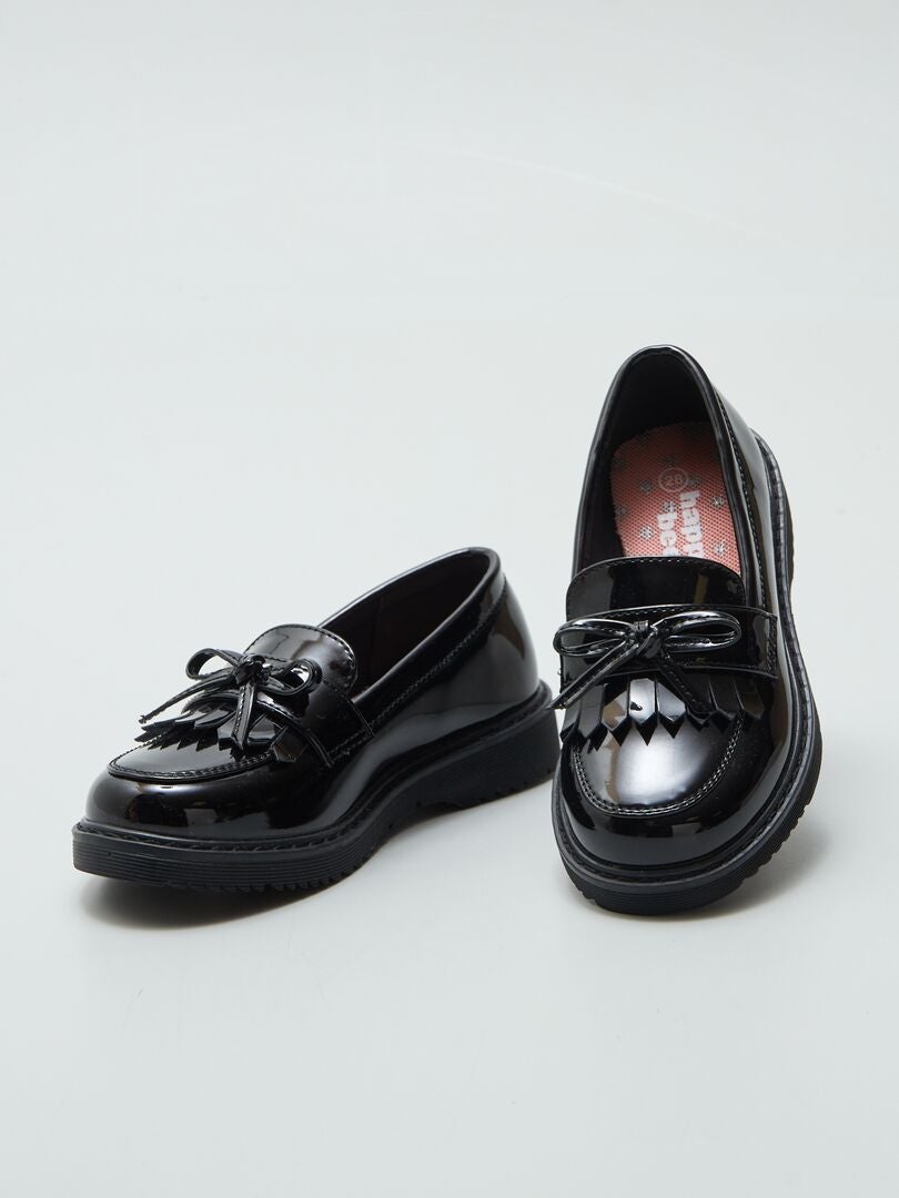Mocasines de charol con lazo de fantasía - NEGRO - Kiabi - 24.00€