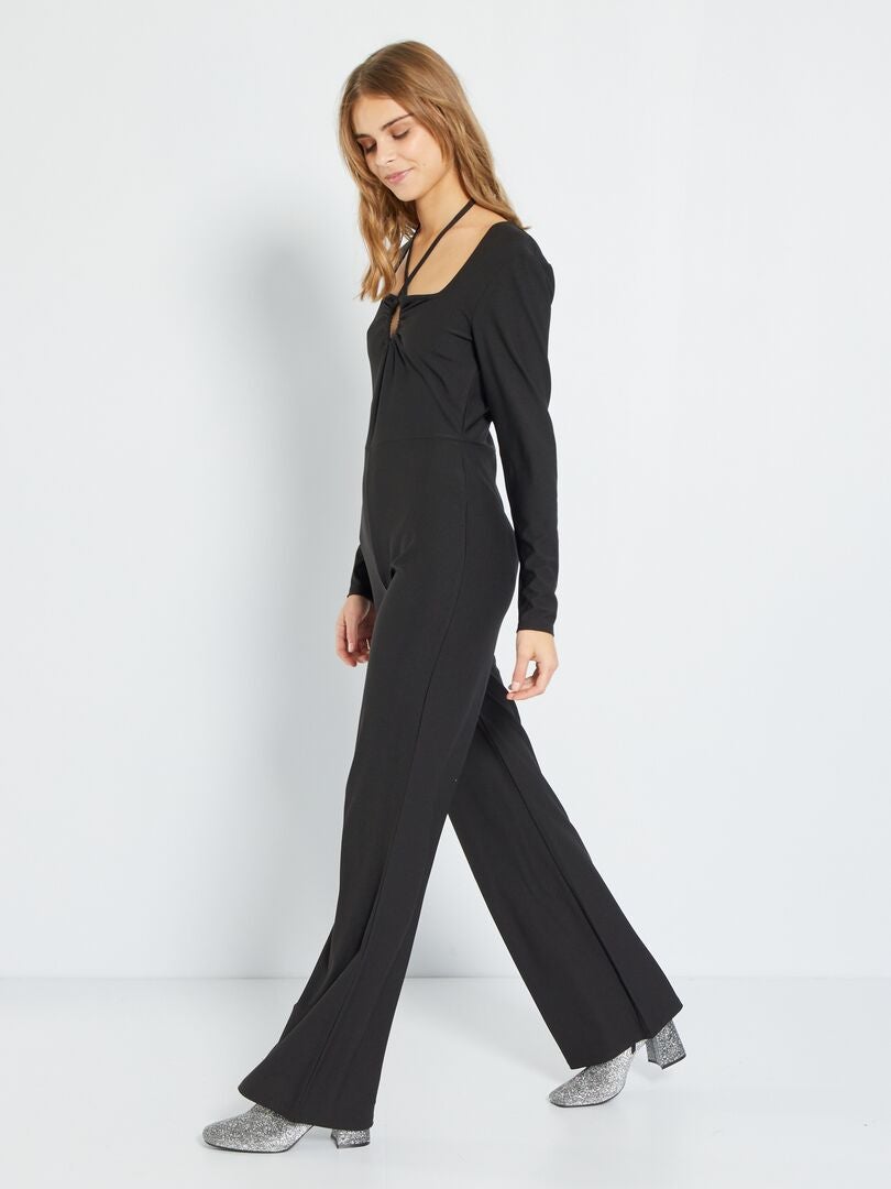 Mono largo con cuello de pico - Negro - Kiabi - 18.00€