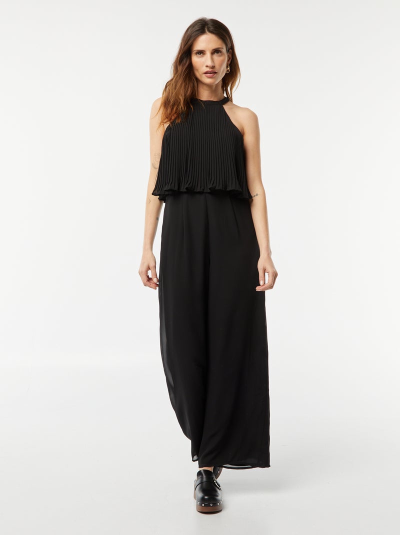 Mono pantalón con parte superior plisada con sisa americana - negro ...
