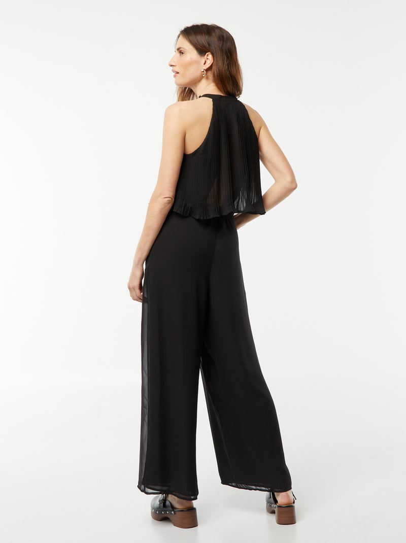 Mono pantalón con parte superior plisada con sisa americana - negro ...