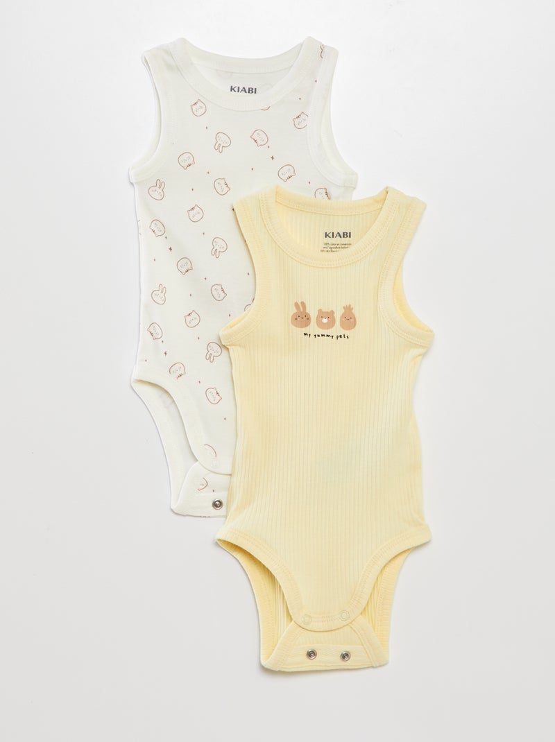 Pack de 2 bodis - BLANCO - Bebé niño - 8.00€ - Kiabi
