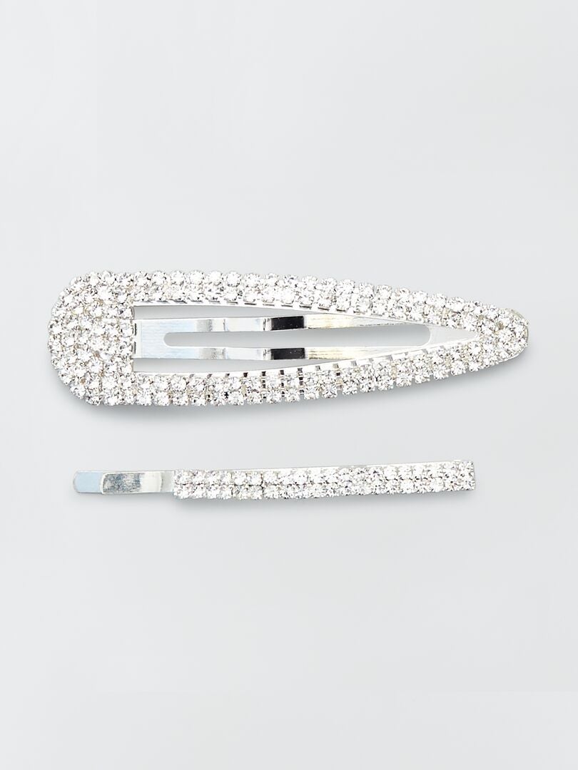 Pack de 2 pinzas con strass - GRIS - Kiabi - 3.50€