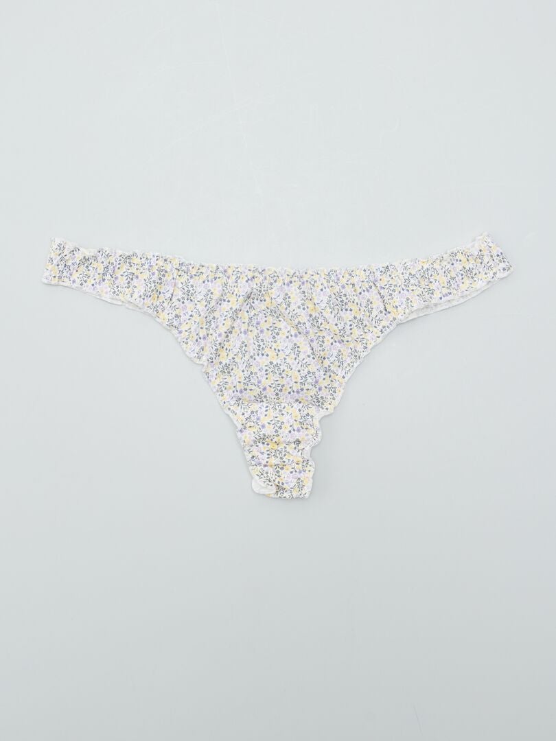 Pack de 2 tangas bloomer con flores - BLANCO - Kiabi - 8.00€