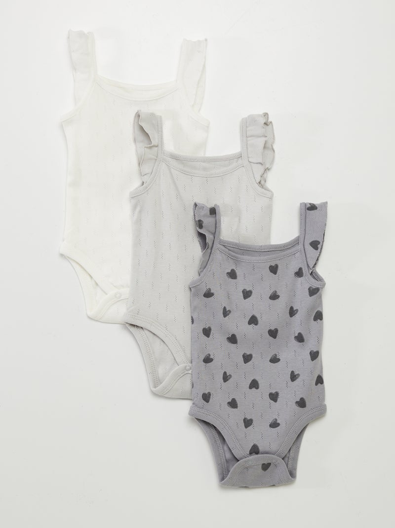 Pack de 3 bodis - GRIS - 9.00€ - Kiabi