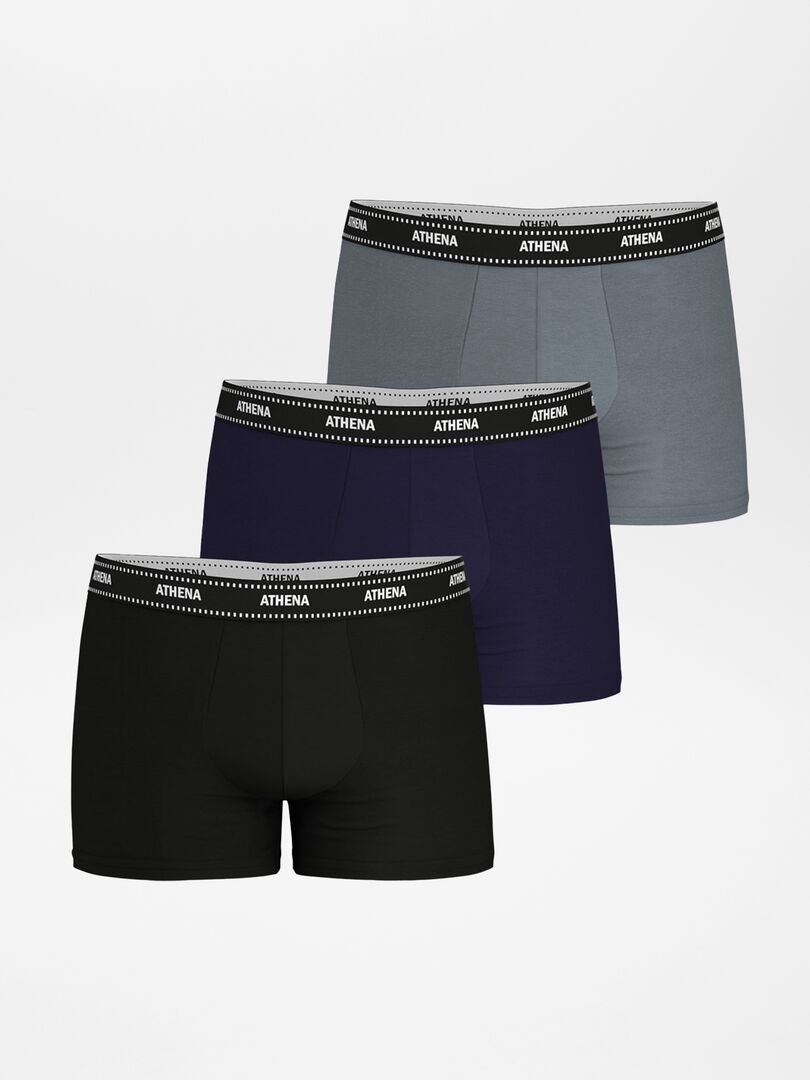 Pack de 3 boxers elásticos 'Athena' - AZUL - Kiabi - 18.00€