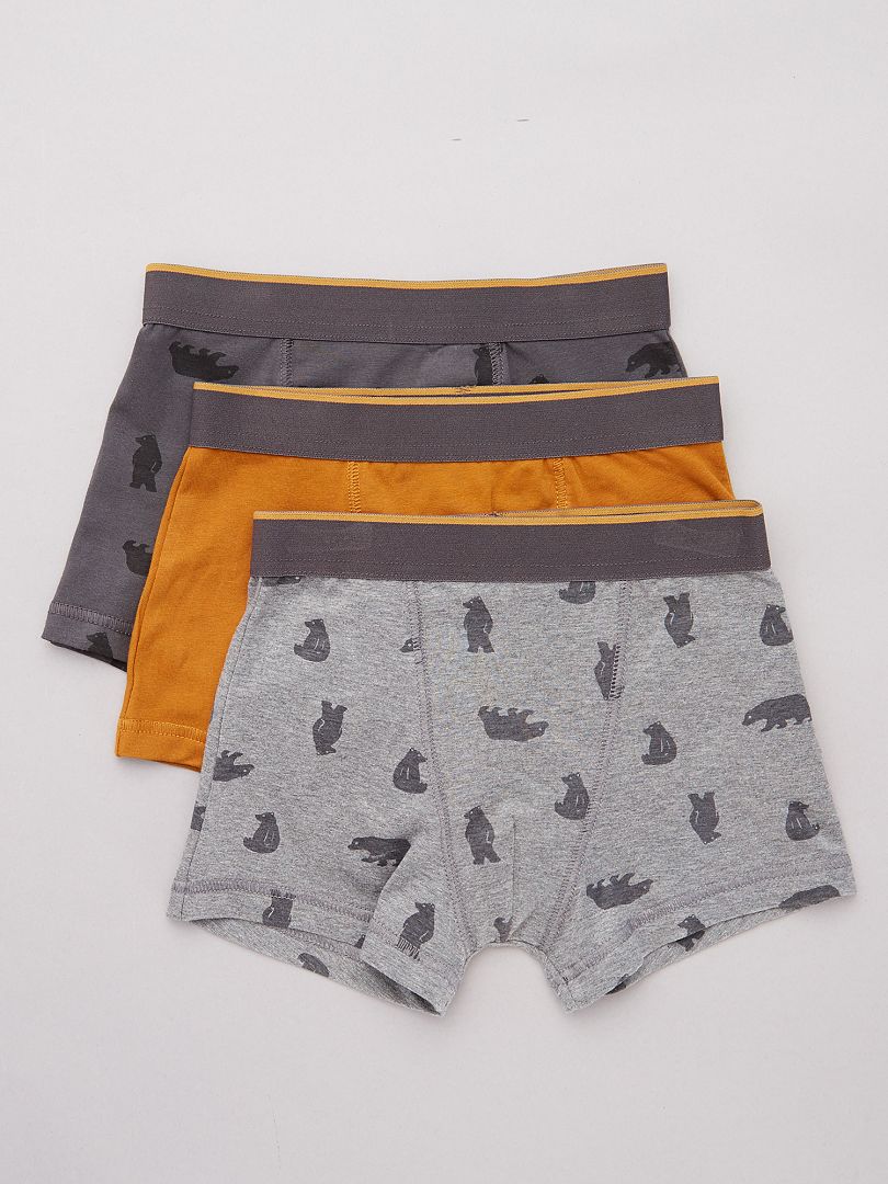 Pack de 3 boxers elásticos - GRIS - Kiabi - 8.00€