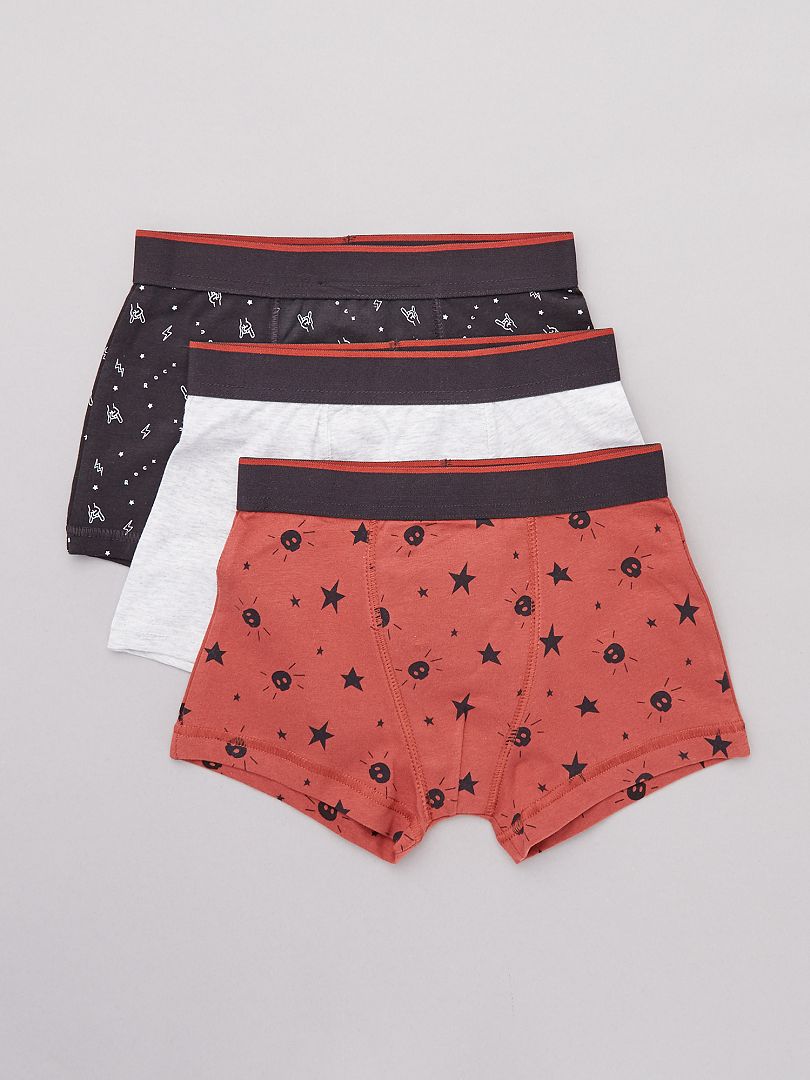Pack de 3 boxers elásticos - MARRON - Kiabi - 8.00€