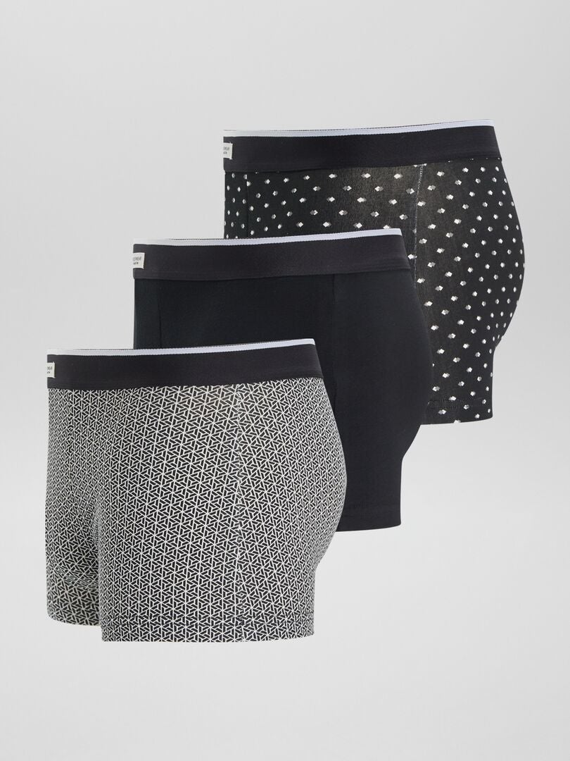 Pack de 3 boxers elásticos - NEGRO - Kiabi - 13.00€