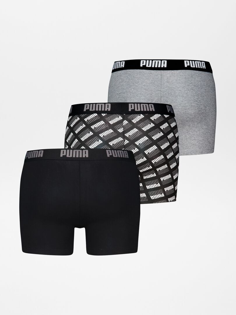 Pack de 3 boxers lisos y estampados 'Puma' - NEGRO - Kiabi - 22.00€