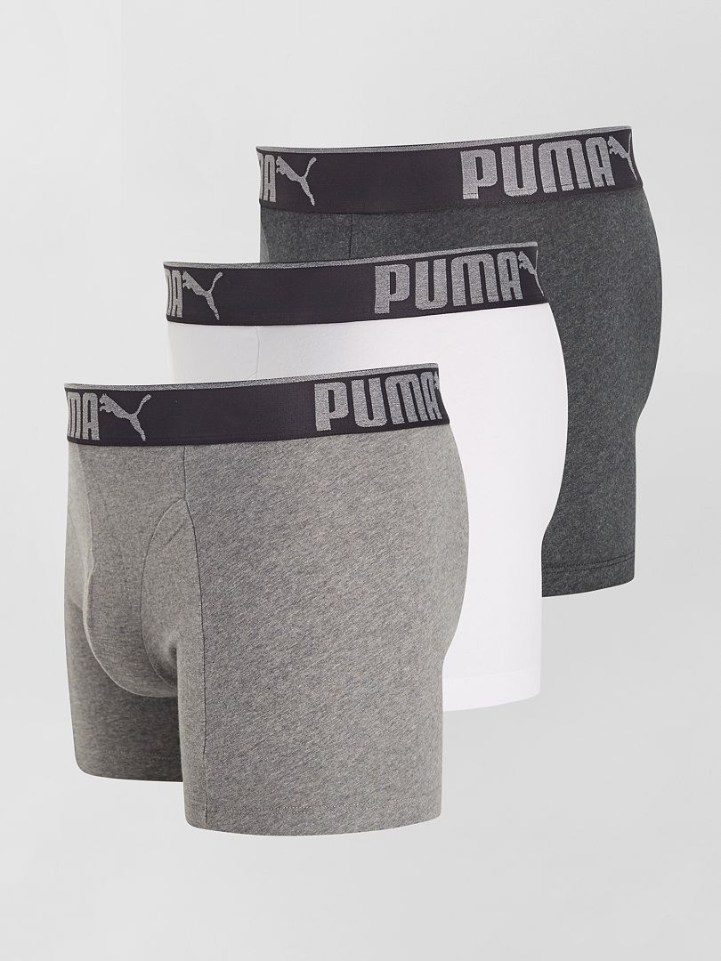 Pack de 3 boxers 'Puma' - blanco/gris/negro - Kiabi - 24.00€