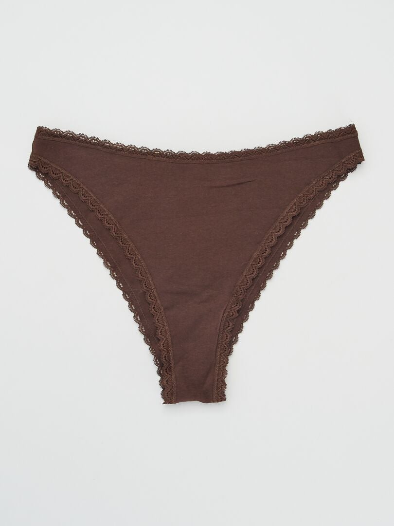 Pack de 3 braguitas brasileñas - chocolate - Kiabi - 9.00€