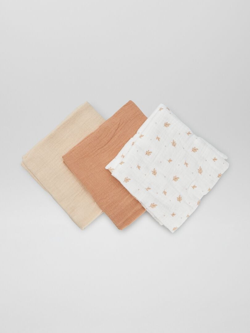 Pack de 3 muselinas de algodón - BLANCO - Kiabi - 12.00€