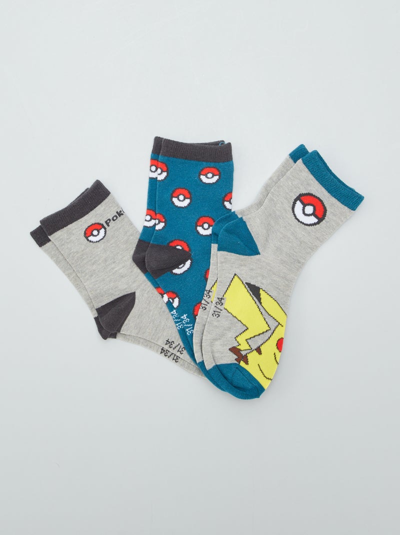 Pack de 3 pares de calcetines 'Pokémon' - BEIGE - Kiabi - 6.00€