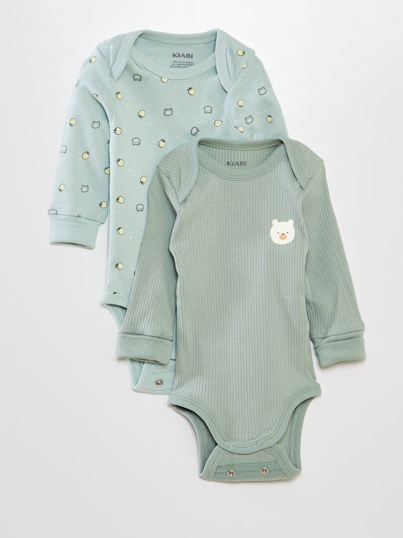 Pack de bodis de manga larga - AZUL - Kiabi - 8.00€