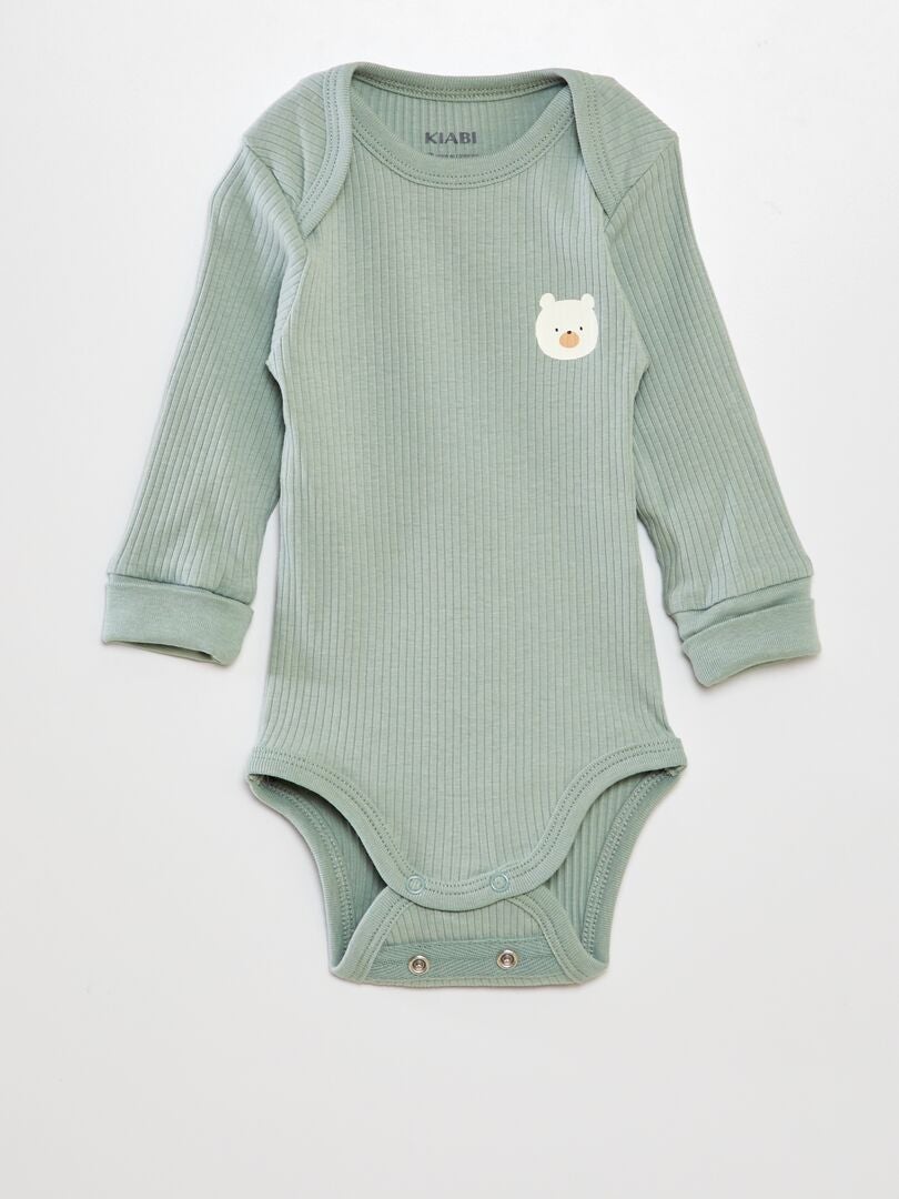 Pack de bodis de manga larga - AZUL - Kiabi - 8.00€