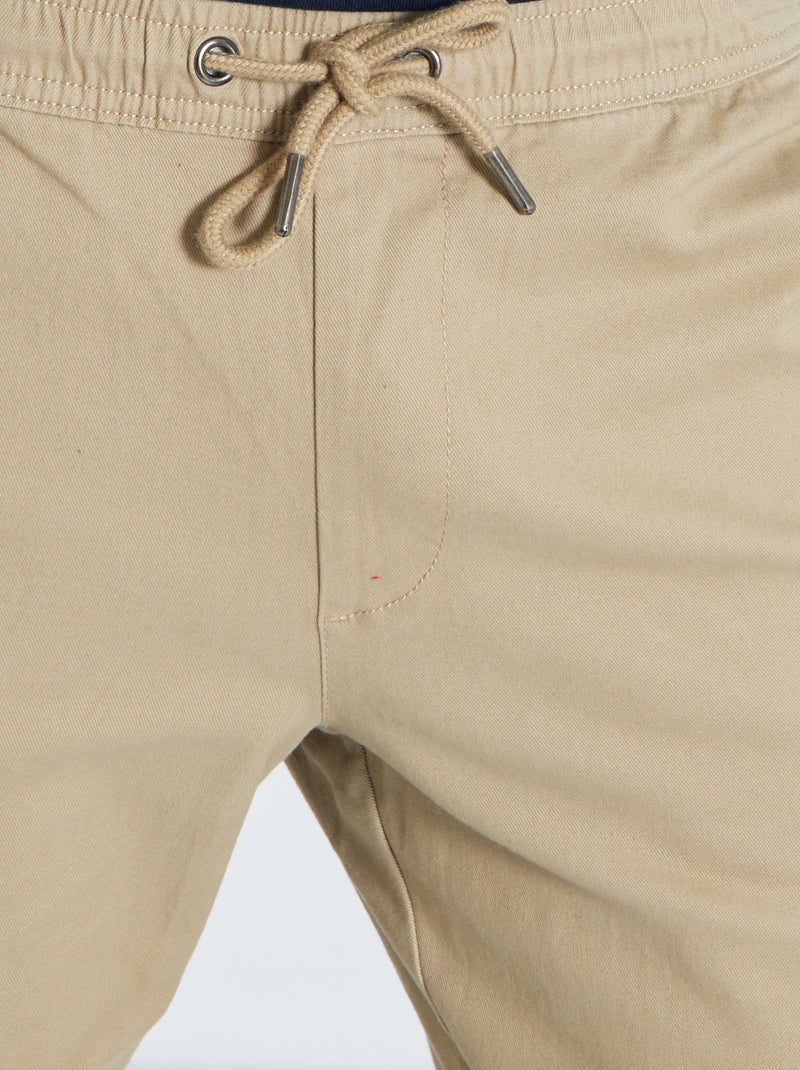 Pantalón chino slim corte jogger - beige de mezclilla - 20.00€ - Kiabi