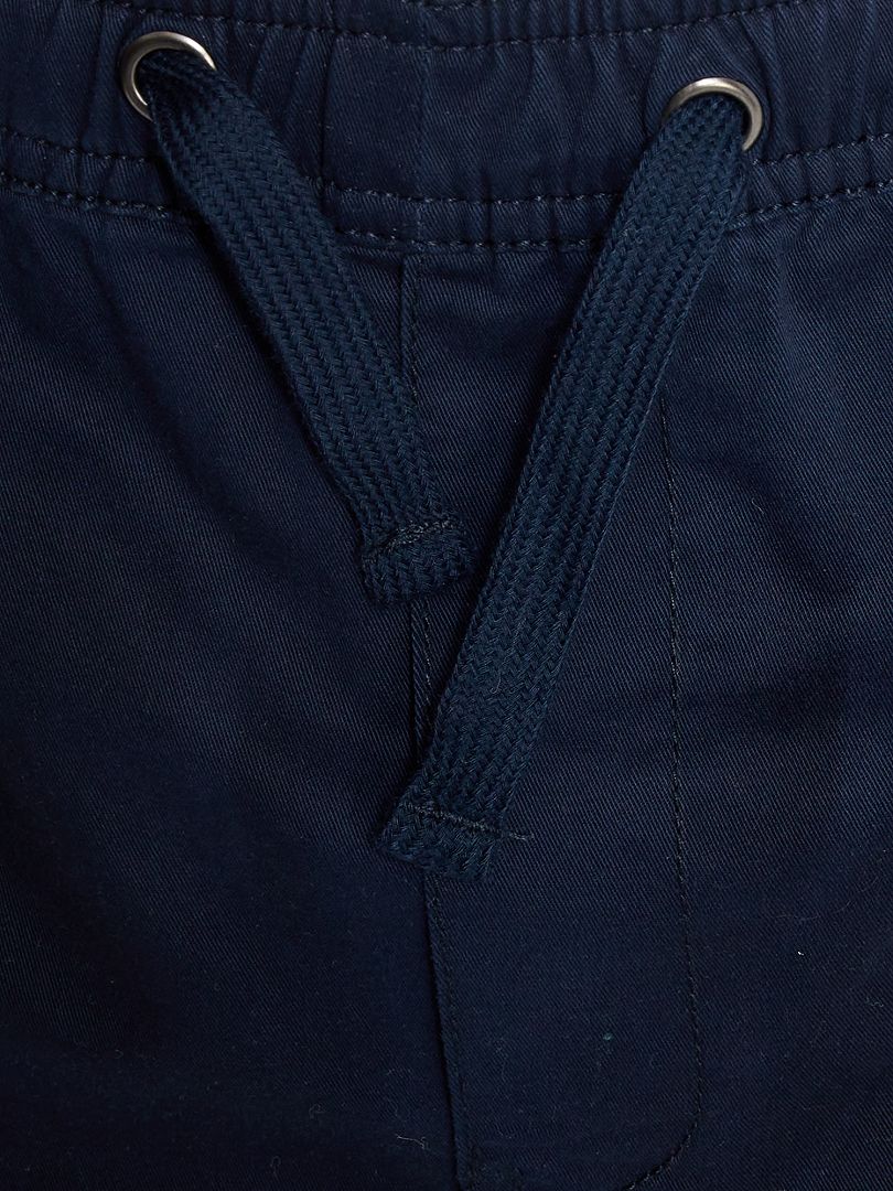 Pantalón corte jogger de sarga - azul - Kiabi - 15.00€