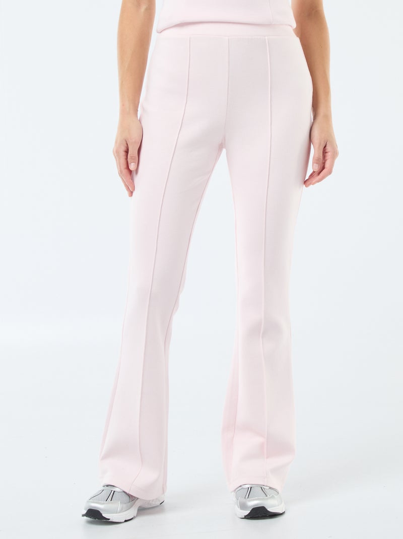Pantalón de corte flare en felpa ligera - Rosa - Mujer - 15.00€ - Kiabi