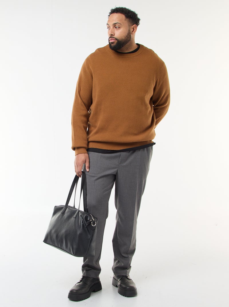 Pantalón estilo "jogger" liso - Gris - Tallas grandes - Hombre - 27.00 ...