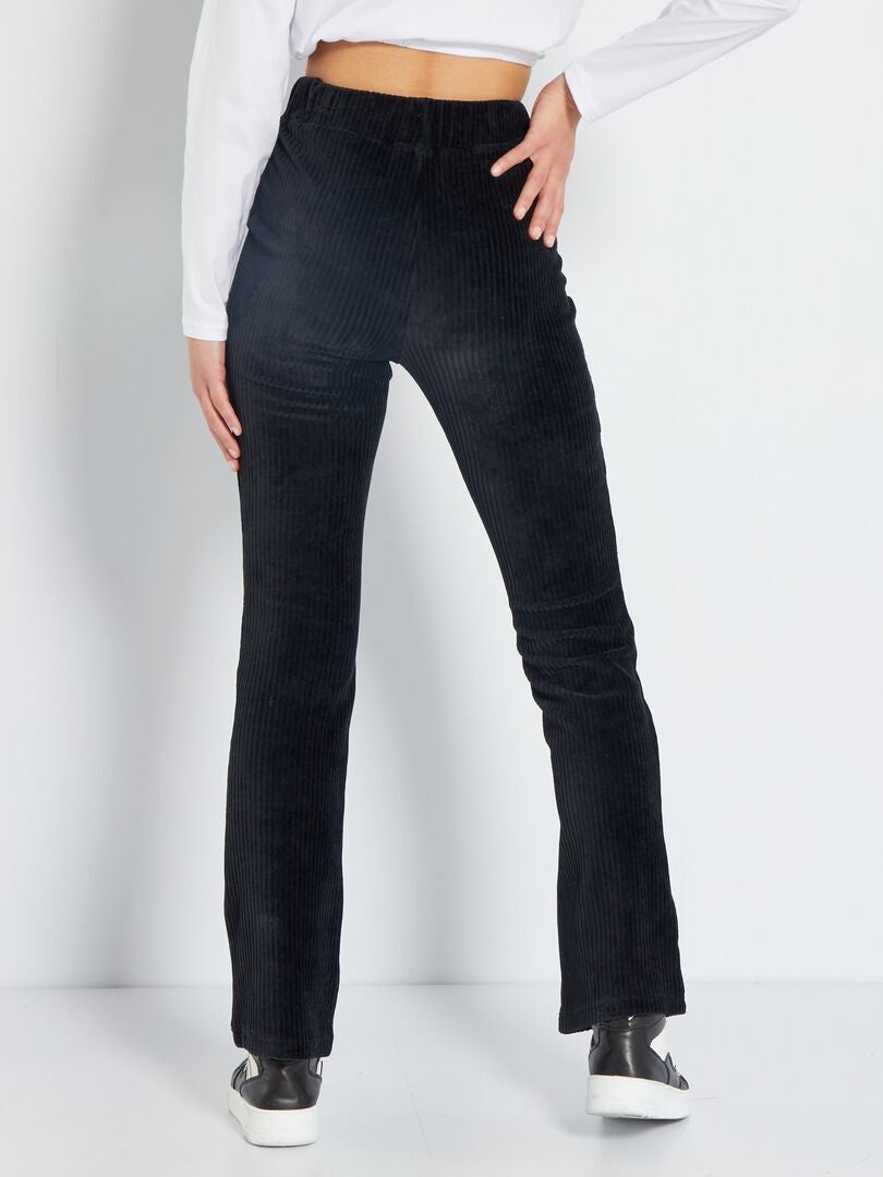 Pantalón flare de pana - Negro - Kiabi - 15.00€